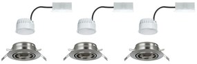 Paulmann 93421 LED base, set kulatých bodovek z kartáčovaného hliníku, 3x6,5W LED 3000K, prům. 9cm