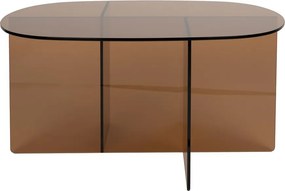 Hnědý skleněný konferenční stolek 60x80 cm Linea – Zuiver