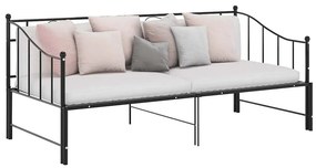 Rám vysouvací postele/pohovky černý kovový 90 x 200 cm 324776