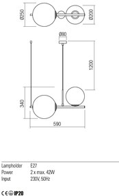Redo Závěsné svítidlo Talis 2 Barva: Černá