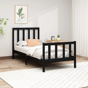 vidaXL Rám postele masivní borovice 100 x 200 cm [3106696] Barva: Černá