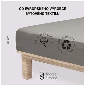 Andrea Simone Jersey Lycra prostěradlo Andrea Simone boxspring - Granite Gray (18-5204) 90 x 200