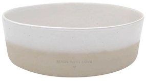Eulenschnitt Kameninová mísa na salát Made with Love 27 cm, béžová barva, krémová barva, keramika