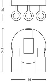 Philips - Bodové svítidlo PALMS 3xE14/25W/230V
