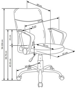 Halmar Kancelářská židle TOPIC, černá/šedá