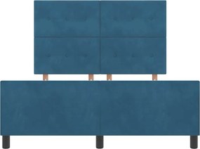 Postel s boxspringem s čelo Tmavě modrá 140 x 200 cm samet 3344949