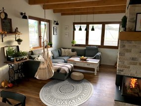 NORTHRUGS - Hanse Home koberce Kusový koberec Twin-Wendeteppiche 103101 creme schwarz kruh – na ven i na doma - 100x100 (průměr) kruh cm