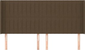 Čelo postele typu ušák tmavě hnědé 203x16x118/128 cm textil 3119843