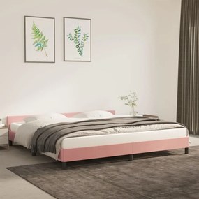 Rám postele s čelem růžový 200x200 cm samet,  347596 HangarStore.cz