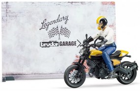 Bruder 62102 Motodílna s figurkou mechanika a motorkou Ducati Scrambler