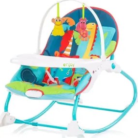 CHIPOLINO Dětské houpací křesílko Enjoy - modré / od 0 - 6 měsíců / do