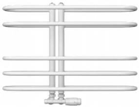 Regnis LEVEL, topné těleso 600x530mm se středovým připojením 50mm, 215W, bílá, LEVEL530/600/D50/WHITE