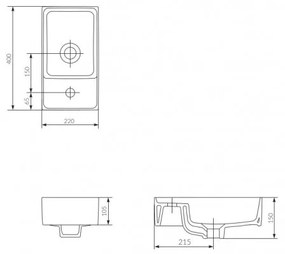 Cersanit Crea, závěsná skříňka + umyvadlo 40cm, SET B102, bílá, S801-276