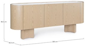 BIZZOTTO Dřevěná komoda OTILIA dub 80x200 cm 0734640