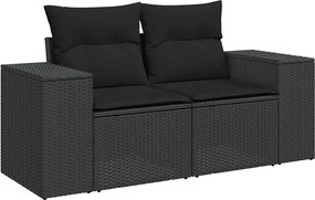 6dílná zahradní sedací souprava s poduškami černá polyratan 3269155