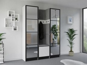 Šatní skříň EDEN 12 bílý + šedý Vzor 1
