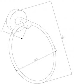 Koupelnový držák na ručníky MEXEN REMO - kulatý - černý matný, 7050732-70