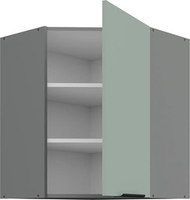 ARIA sa | horní kuchyňská skříňka 60x60 GN-72 1F (45°) rohová s policemi | 60x60 cm | antracit/aquamarine