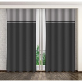 Dvoubarevný hotový závěs šedé barvy Délka: 260 cm