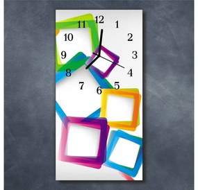 Nástěnné hodiny obrazové na skle - Barevné kostky