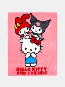 Sinsay - Deka s potiskem Hello Kitty - pastelová růžová