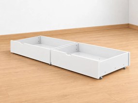 Dvojitý úložný šuplík pod patrovou postel SIMONE bílý Zvolte variantu: Pod postel o rozměru 90x200 cm