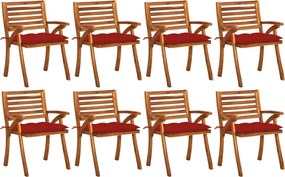 vidaXL Zahradní židle s poduškami 8 ks masivní akáciové dřevo [3075224] Barva: Modrá