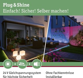 P 94588 Plug & Shine LED zemní svítidlo Smart Home Zigbee zlaté světlo spot neláká hmyz IP65 CCT 4,6W černá/ocel - PAULMANN