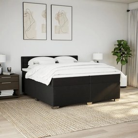 Box spring postel s matrací černá 200x200 cm textil 3286011