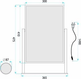 Rea Rea, Zrcadlo LED LUMI L.Gold 30x40cm, HOM-01802