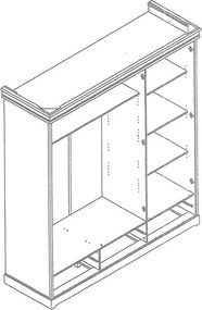 Massivo.cz Šatní skříň 3D Toskania, masiv, borovice (odstín Medový) - BAZAR