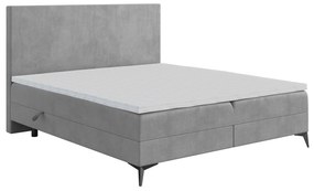 Kontinentální postel 120 cm Ricky (šedá) (s matrací a úl. prostorem). 1043437