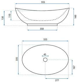 Keramické umyvadlo na desku REA KATE 55 bílé