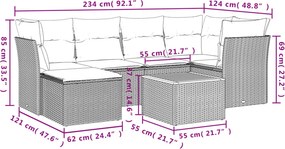 7dílná zahradní sedací souprava s poduškami béžová polyratan 3223748