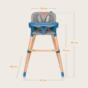 Lionelo - Dětská jídelní židle 2v1 KOEN Blue Sky