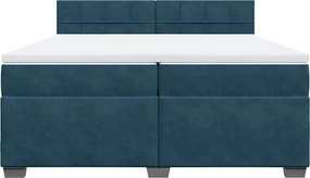 Box spring postel s matrací modrá 200 x 200 cm samet 3288706