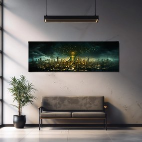Obraz na plátně - Stromový kód - Město stínů FeelHappy.cz Velikost obrazu: 210 x 70 cm