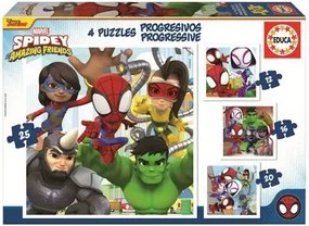 EDUCA Puzzle Spidey a jeho úžasní přátelé 4v1 / (12  16  20  25 dílků)