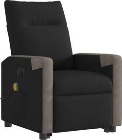 Elektrické zvedací masážní polohovací křeslo černé textil 3324107