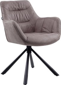 XXXLutz ŽIDLE S PODRUČKAMI, železo, struktura, šedohnědá Hom`in - Jídelní židle - 001971008410