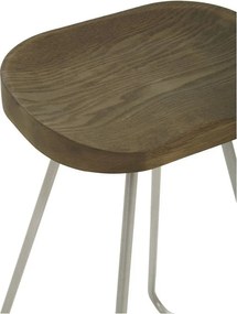 Barová stolička z jilmového dřeva ve stříbrné barvě/v přírodní barvě (výška sedáku 78 cm) District – Premier Housewares