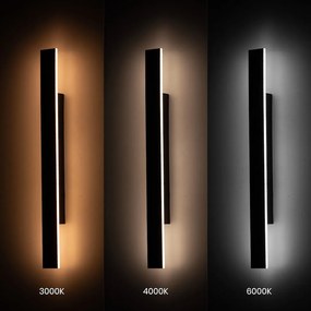 Exteriérové ​​nástěnné LED svítidlo Wow, 1x LED 11w, 3CCT, černá, (60 cm)
