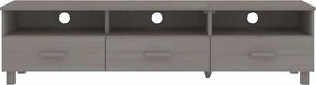 TV stolek HAMAR světle šedý 158 x 40 x 40 cm masivní borovice 340475