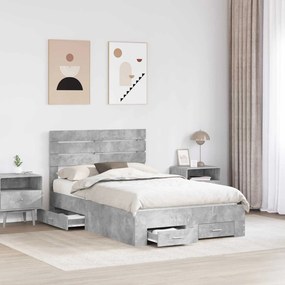 Rám postele s čelo Betonově šedá 120 x 190 cm Kompozitní dřevo 3411670