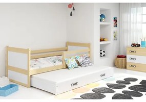 Dětská postel s výsuvnou postelí RICO 200x90 cm Zelená Borovice