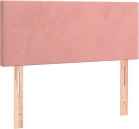 Box spring postel s matrací růžová 90x190 cm samet 3127348