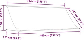 Zatahovací markýza modro-bílá 400 x 150 cm 143751