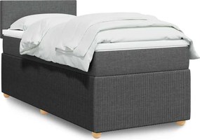 Box spring postel s matrací tmavě šedá 100 x 200 cm textil 3287361