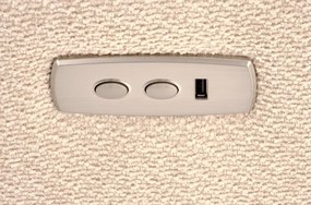 TV křeslo GALEON s elektrickým polohováním — látka, béžová