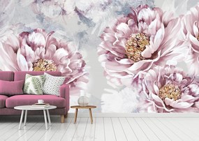 Fototapeta - Velké malované květy